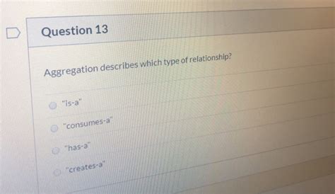 Solved Question Aggregation Describes Which Type Of Chegg