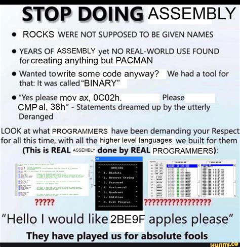 Assembly Meme R Programmerhumor