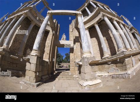 Roman Amphitheatre In Merida Spain Stock Photo Alamy