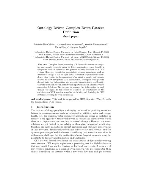 Pdf Ontology Driven Complex Event Pattern Definition