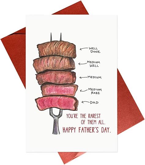 Funny Steak Themed Fathers Day Card Meat Birthday Card Birthday