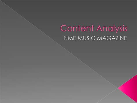 Content Analysis Media Ppt