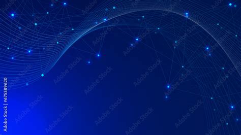 Abstract Molecular Structure With Connecting Dots And Lines And Wave Flow Medical Chemistry