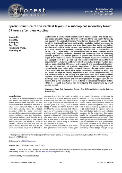 Pdf Spatial Structure Of The Vertical Layers In A Subtropical