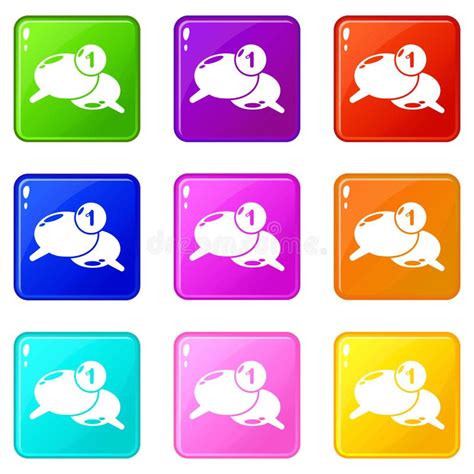 Dialog Icons Set 9 Color Collection Stock Vector Illustration Of Bubble Cloud 145950286