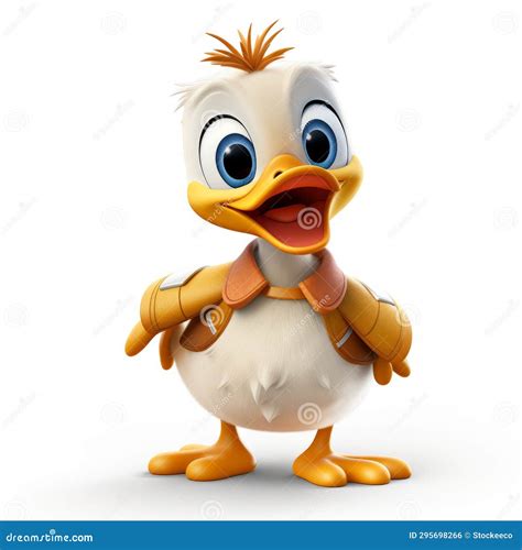 3d Pixar Duck Character Photo Isolated On White Background