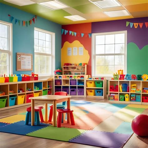Modern Daycare Empty Nursery Or Preschool Spacious Interiors Classroom Modern Daycare Empty Nursery Or Preschool Spacious Interiors Classroom