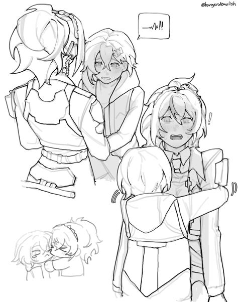 Safebooru 2girls Belle Zenless Zone Zero Blush Eye Contact