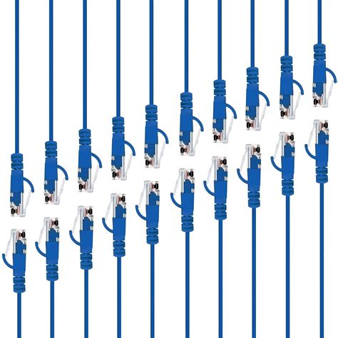 Gearit Cat 6 Ethernet Cable Flat Rj45 Internet Network Patch Cord Blue 15 Ft