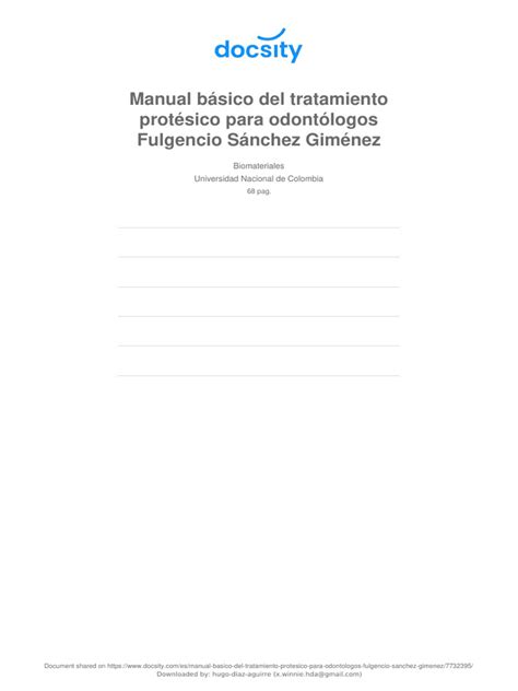 Manula Basico Del Tratamiento Protesico Para Odontologos Pdf