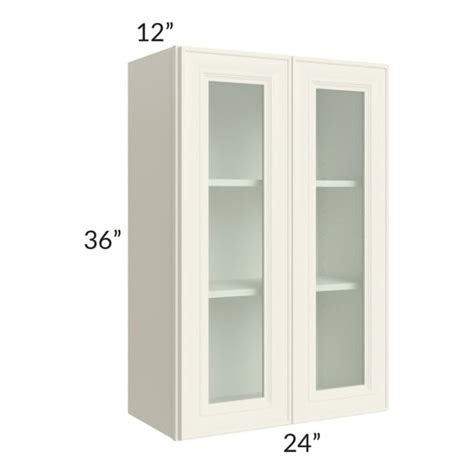 Rta Cambridge Antique White Glaze 24 X 36 Wall Glass Door Cabinet P
