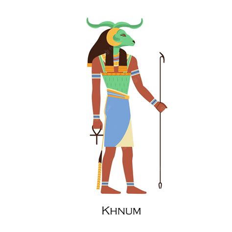 Khnum Dios Egipcio Con Cabeza De Carnero Nilo Egipcio Antiguo Y