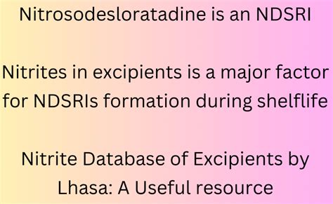 Risk Of Nitrosamines NDSRIs Nitrosamine Vulnerable Actives How