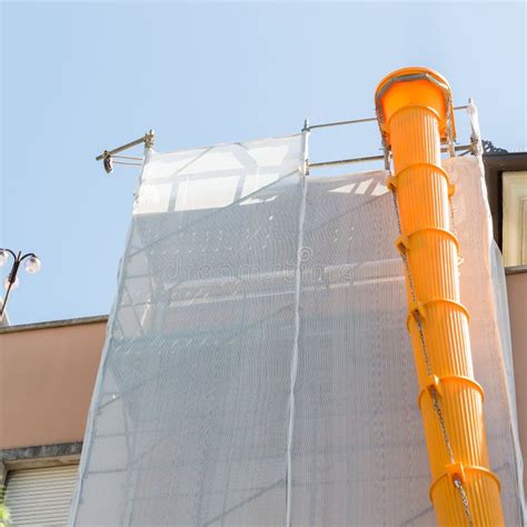 Modular Slide For Debris And Scaffolding Stock Image Image Of Slide Scaffolding