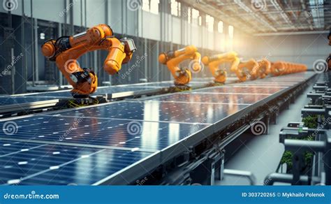 Factory Producing Solar Panels Neural Network Ai Generated Stock Image Image Of Plant