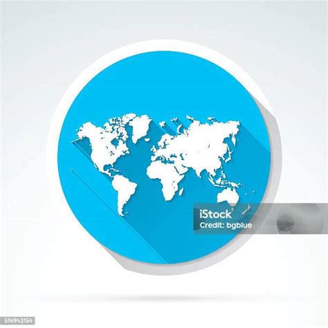 Carte Du Monde Icône Conception Plat Long Ombre Vecteurs Libres De