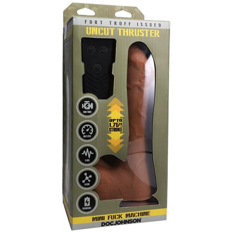 Fort Troff Uncut Thruster Mini Fuck Machine Rechargeable Silicone With Remote Caramel Foxy Bunny