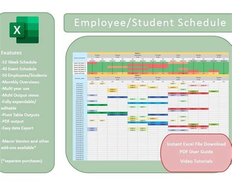 Schedule Template Excel Spreadsheet Planner Schedule Roster