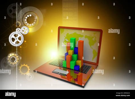 Graph In Computer Stock Photo Alamy