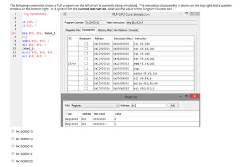 Solved The Following Screenshot Shows A Plp Program On The