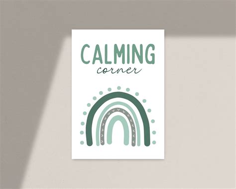 8 Calm Down Corner Posters Sign Kit Printables Boho Classroom Playroom
