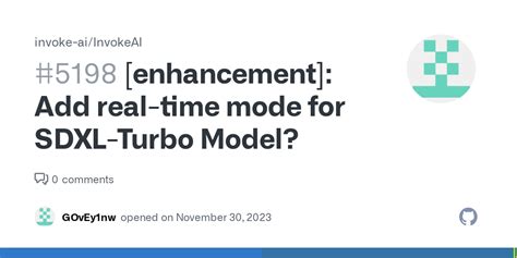 Enhancement Add Real Time Mode For Sdxl Turbo Model · Issue 5198 · Invoke Aiinvokeai · Github