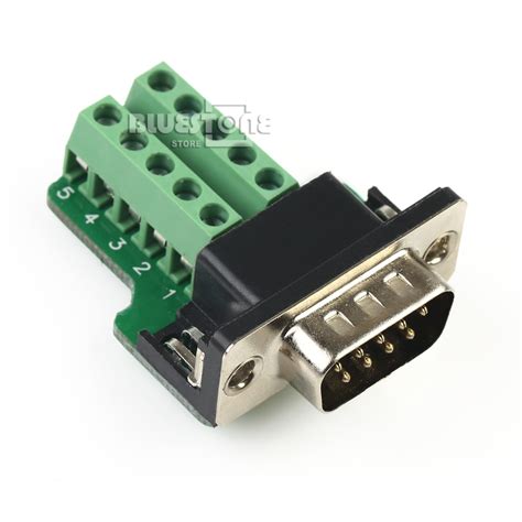 9pin Plug Terminal Plastic Cover Db9 Male Adapter Connector Solderless