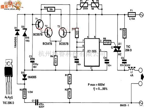 可控硅专项中的过零触发双向可控硅调压电路图 将睿
