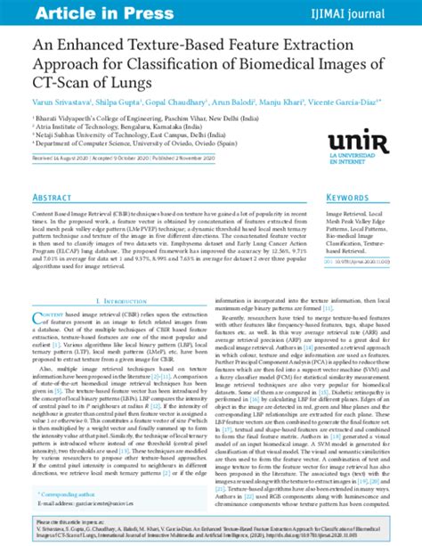 Pdf An Enhanced Texture Based Feature Extraction Approach For Classification Of Biomedical