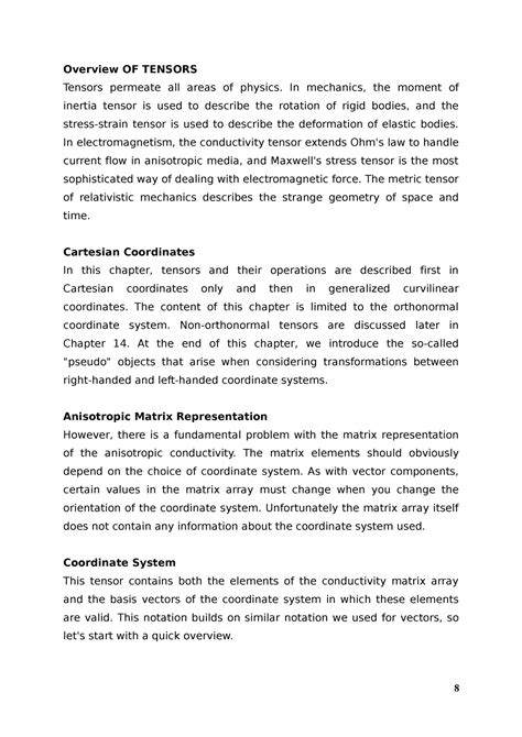 Mathematics Overview Of Tensors Practice 7 Overview Of Tensors Tensors Permeate All Areas Of