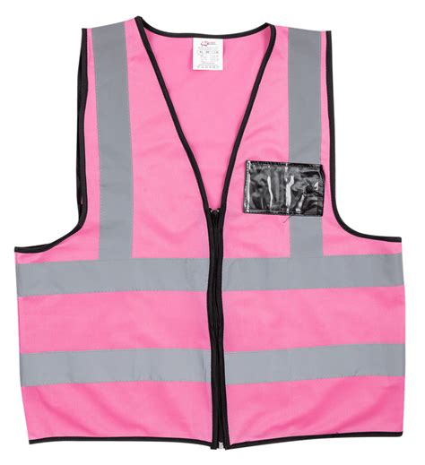 Pioneer Pink Reflective Vest En4 With Zip And Id Pouch Precisionware