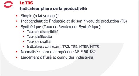 Leçon 5 TRS et performance pas aussi simple qu il n y parait