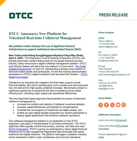 Platforms For Managing Digital Assets Dtcc