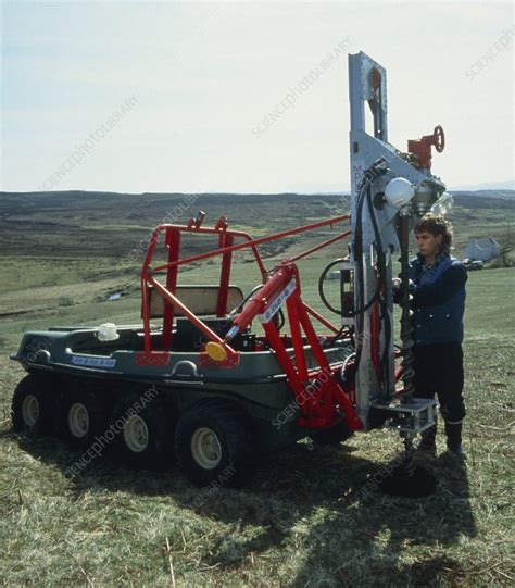 Geologist Setting Up Core Sampling Equipment Stock Image E375 0003