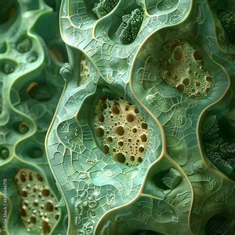 Intricate Microscopic Structures Of Palisade Mesophyll Cells In Leaf