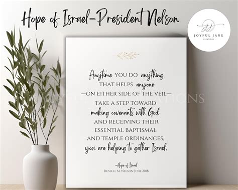President Russell M Nelson Quotes Hope Of Israel Church Of Jesus