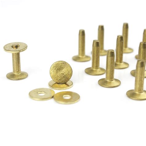 20pcs High Quality Solid Brass Rivets Burrs Leather Craft Belt Luggage