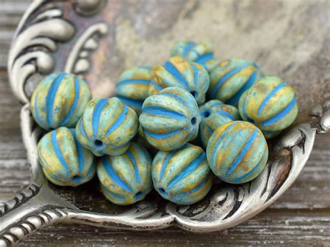 10 10mm Turquoise Washed Blue Sage Round Melon Beads Michaels