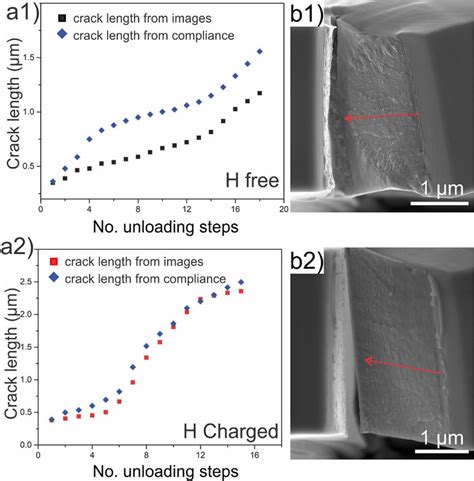 The Comparison Of The Crack Length Of Each Unloading Step Calculated Download Scientific