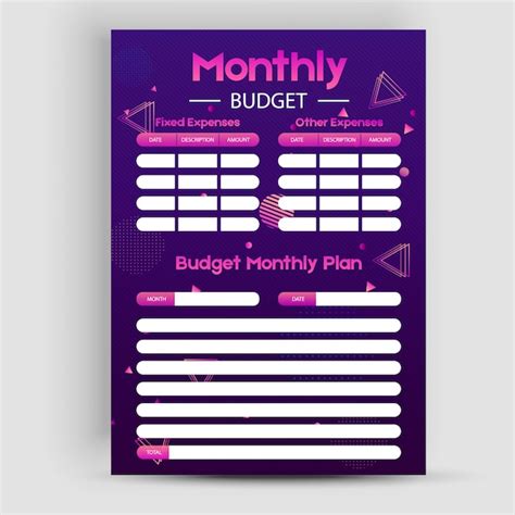 Premium Vector Monthly Budget Planner Cute Finance Planner Template