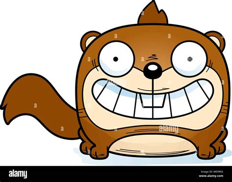 A Cartoon Illustration Of A Squirrel Happy And Smiling Stock Vector Image And Art Alamy