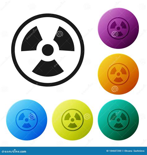 Icono Radioactivo Negro Aislado En Fondo Blanco Símbolo Tóxico