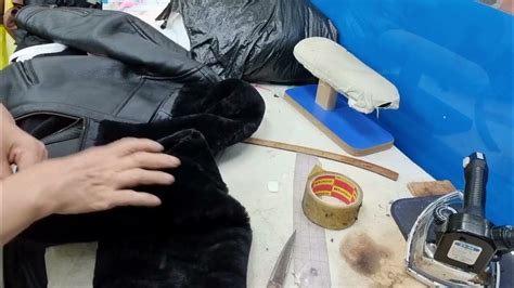 무스탕점퍼 품줄이고 소매길이를 어깨에서 줄이는 수선 Youtube