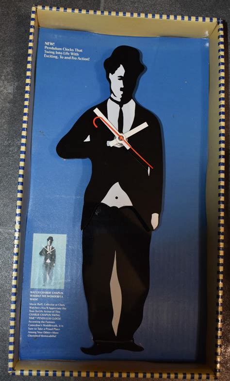 Vintage Charlie Chaplin Swing Tome Pendulum Decorator Clock Nib Look