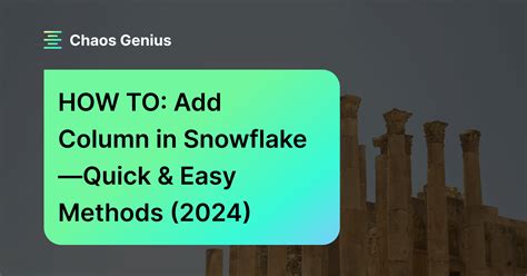 How To Add Column In Snowflake—quick And Easy Methods 2024