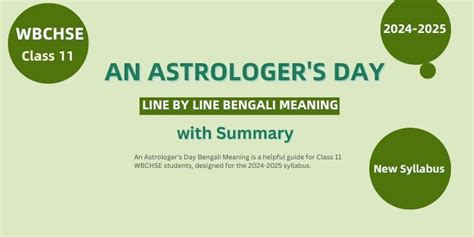 An Astrologer S Day Bengali Meaning Class 11 WBCHSE