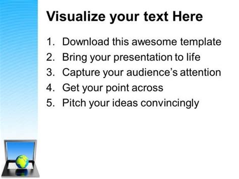 Globe On Laptop Computer Powerpoint Templates And Powerpoint Themes 0812