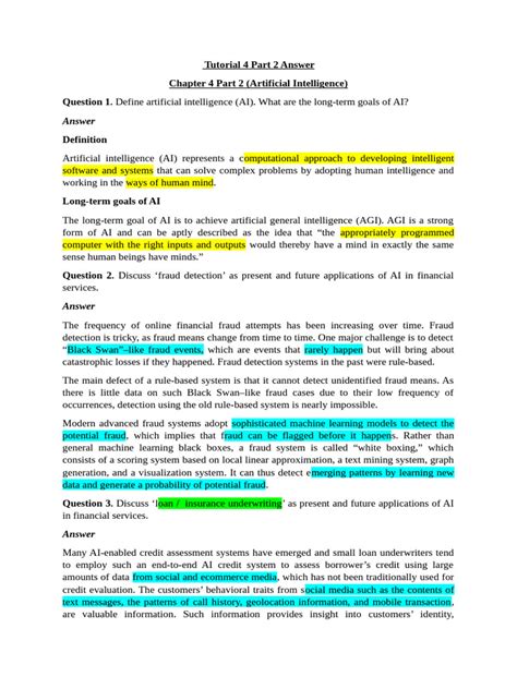 Chapter 4 Part 2answers Pdf Artificial Intelligence Intelligence