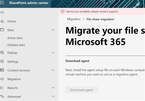 Sharepoint Online File Migration Service Error Rsharepoint