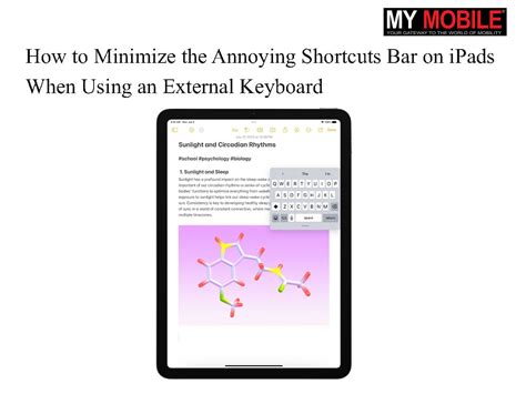 How To Minimize The Annoying Shortcuts Bar On IPads When Using An